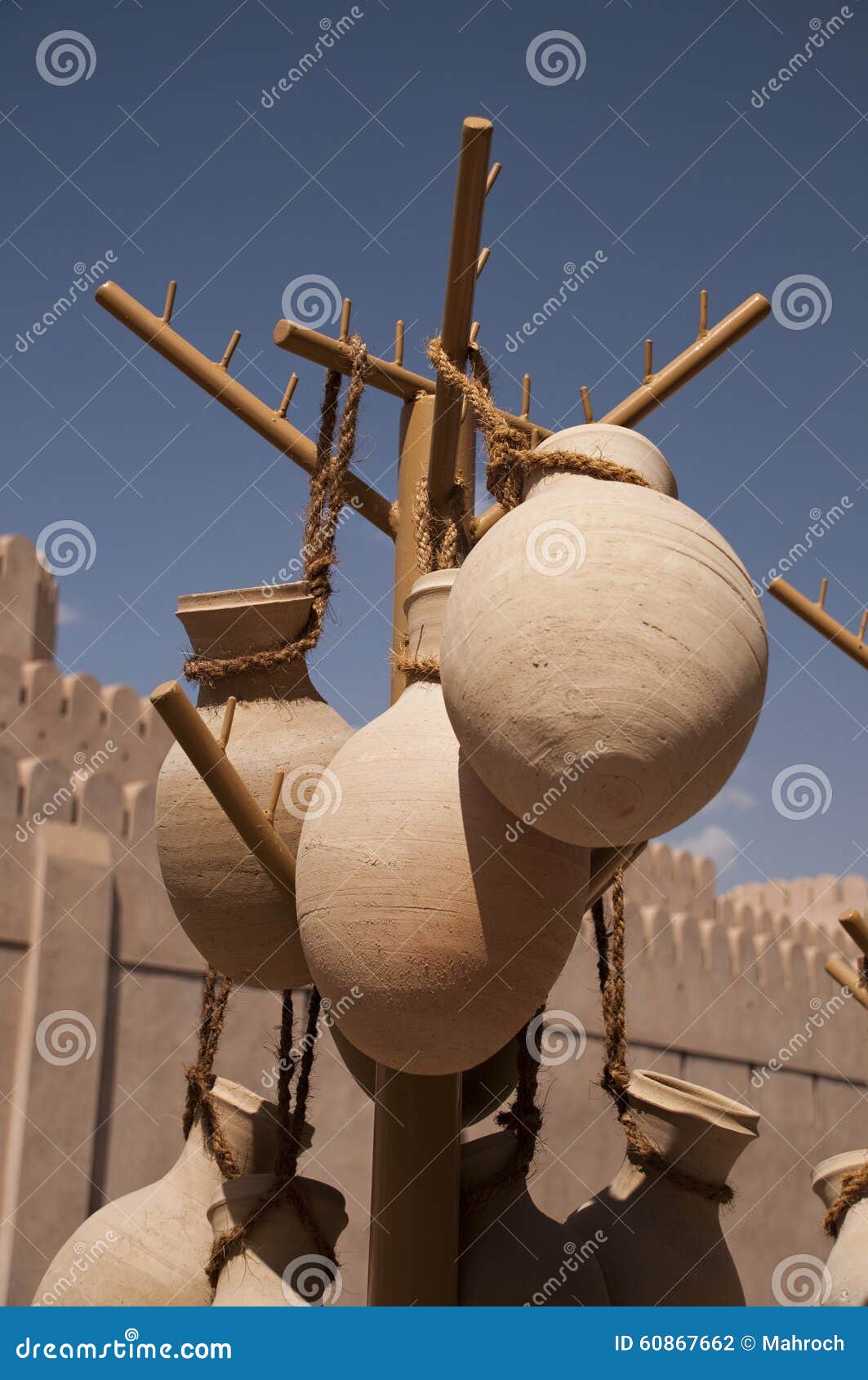 Clay Jars at the Rural Arabic Market Stock Photo - Image of vase ...