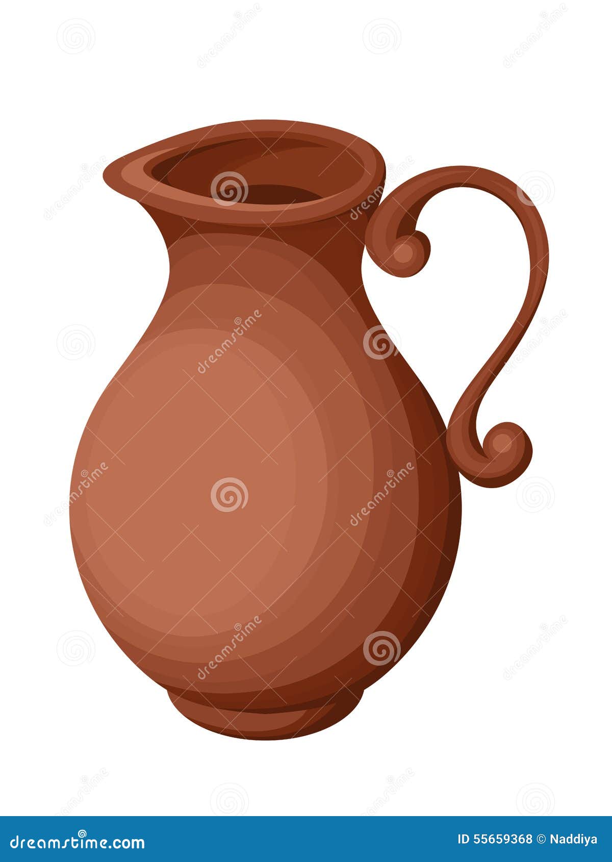Clay Jug. Vector Illustration. Stock Vector - Illustration of liquid ...