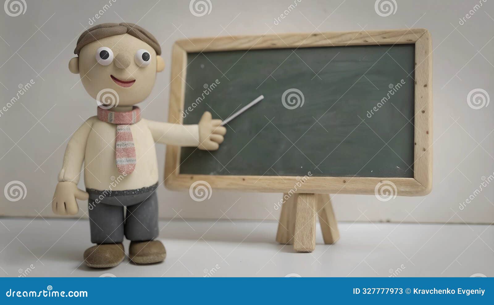 A Clay Man is Using a Pointer To Indicate Something on a Blackboard ...