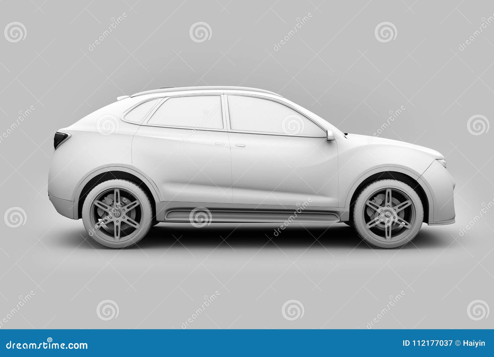 Clay Model Rendering of Electric SUV Concept Car Stock Illustration ...