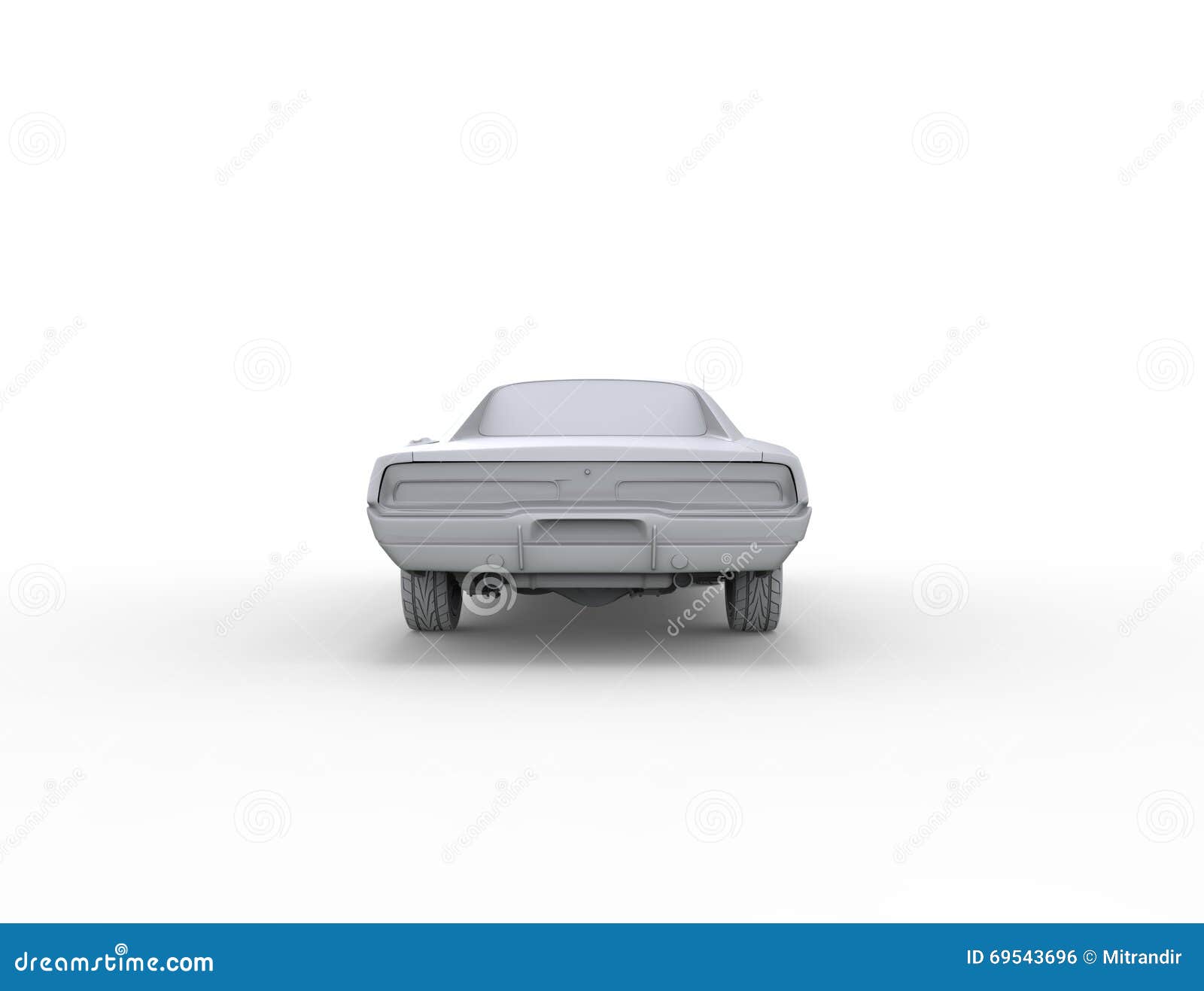 Clay Model of the Retro Muscle Car - Back View Stock Illustration ...