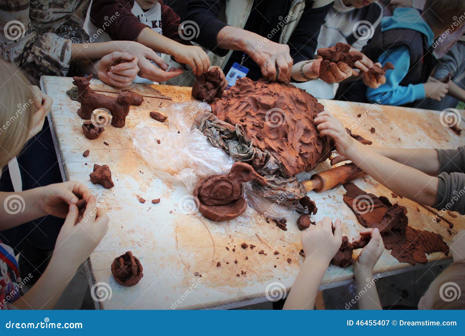 Clay modeling stock image. Image of engaged, hand, clay - 46455407