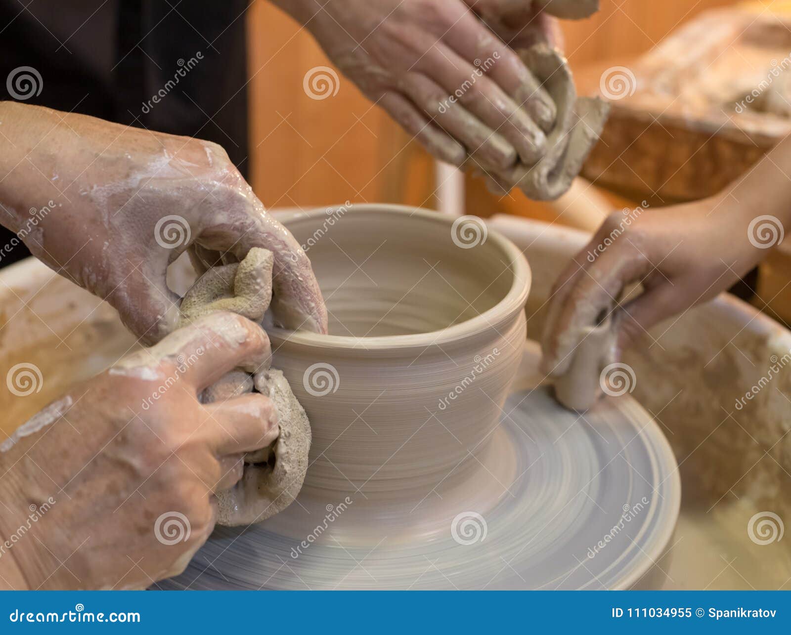 Clay modeling with hands stock image. Image of handmade - 111034955