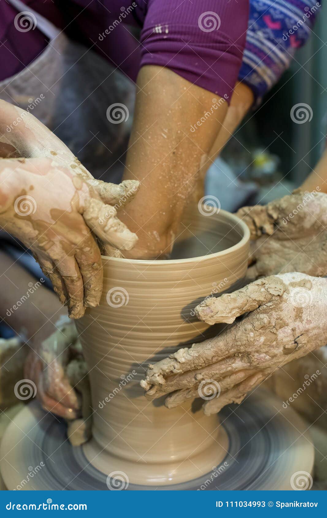 Clay modeling with hands stock image. Image of classes - 111034993