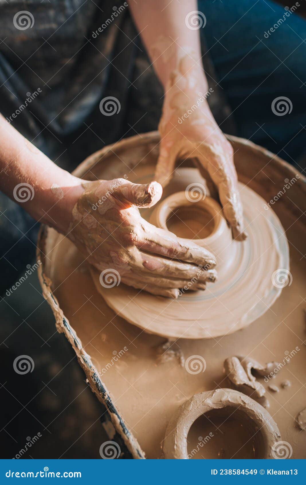Clay Modeling Hands on a Potter`s Wheel Stock Image - Image of potter ...