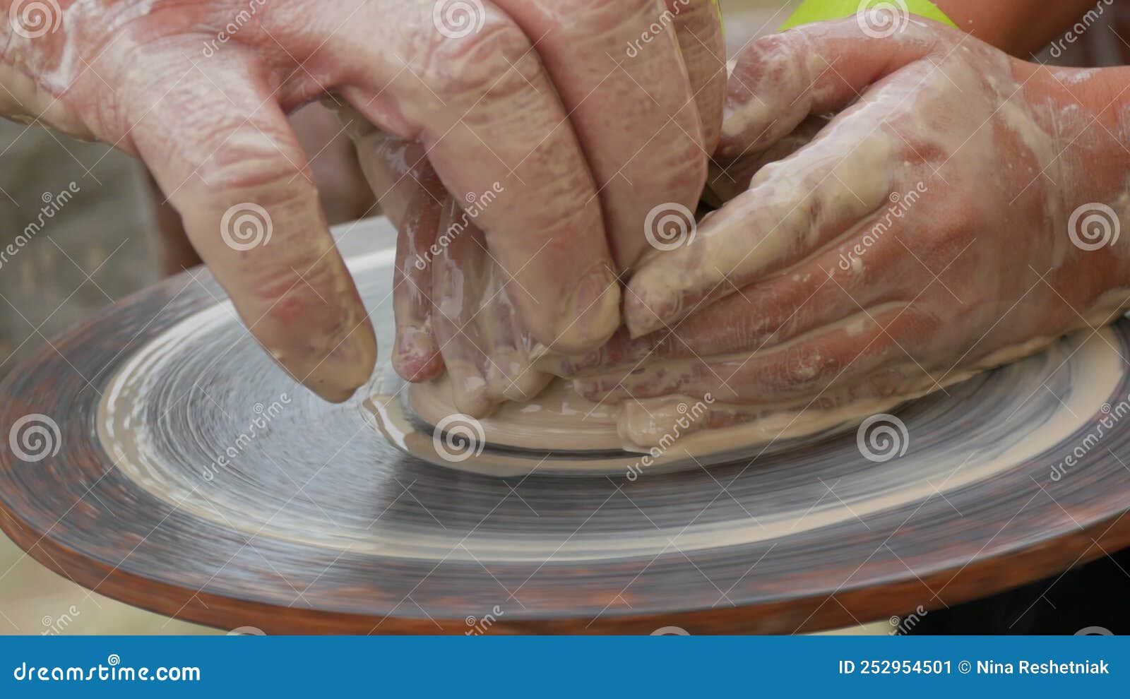 Clay Modeling Master Class. Potter Male Hands Shape and Sculpt the Soft ...