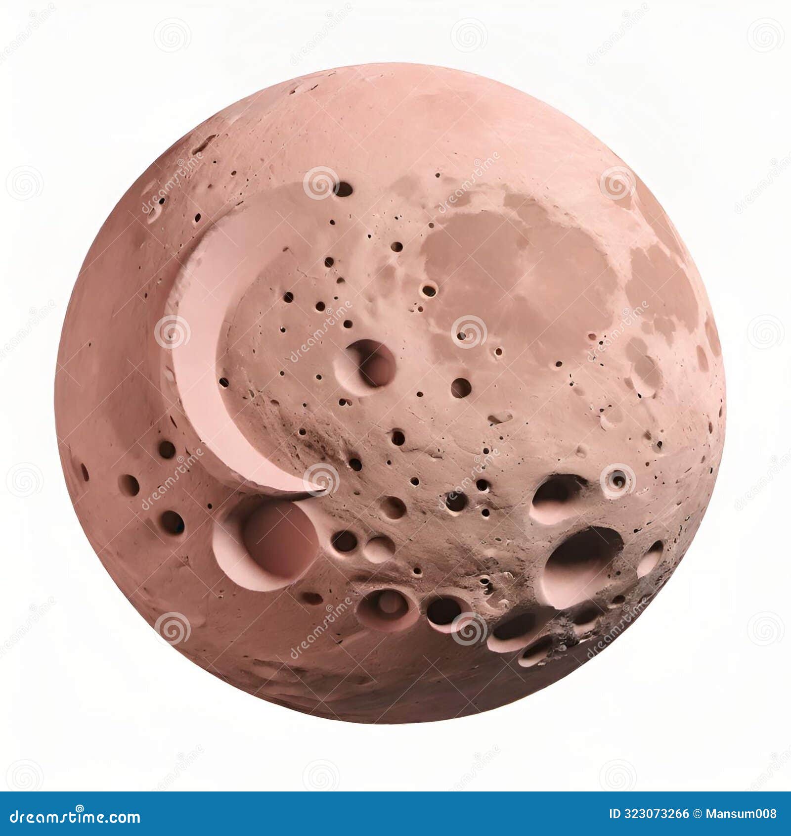 Clay Moon on White Background Stock Illustration - Illustration of dark ...