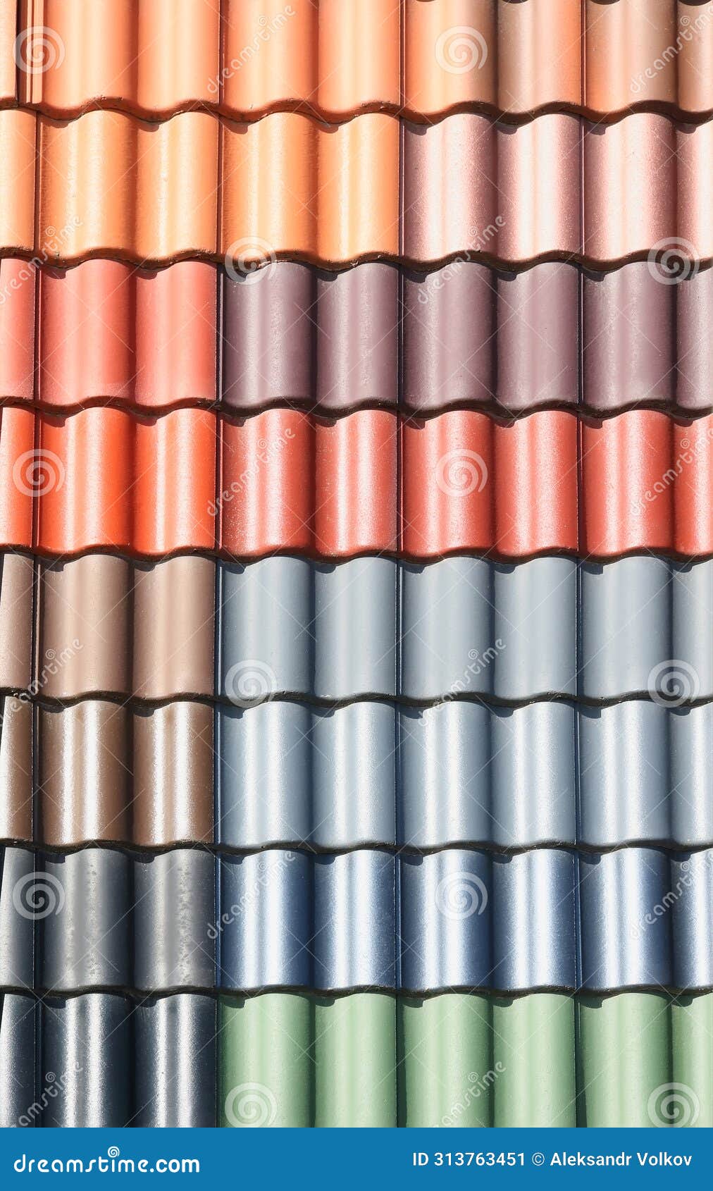 Clay Multi-colored Tiles for Roofing Texture Stock Image - Image of ...