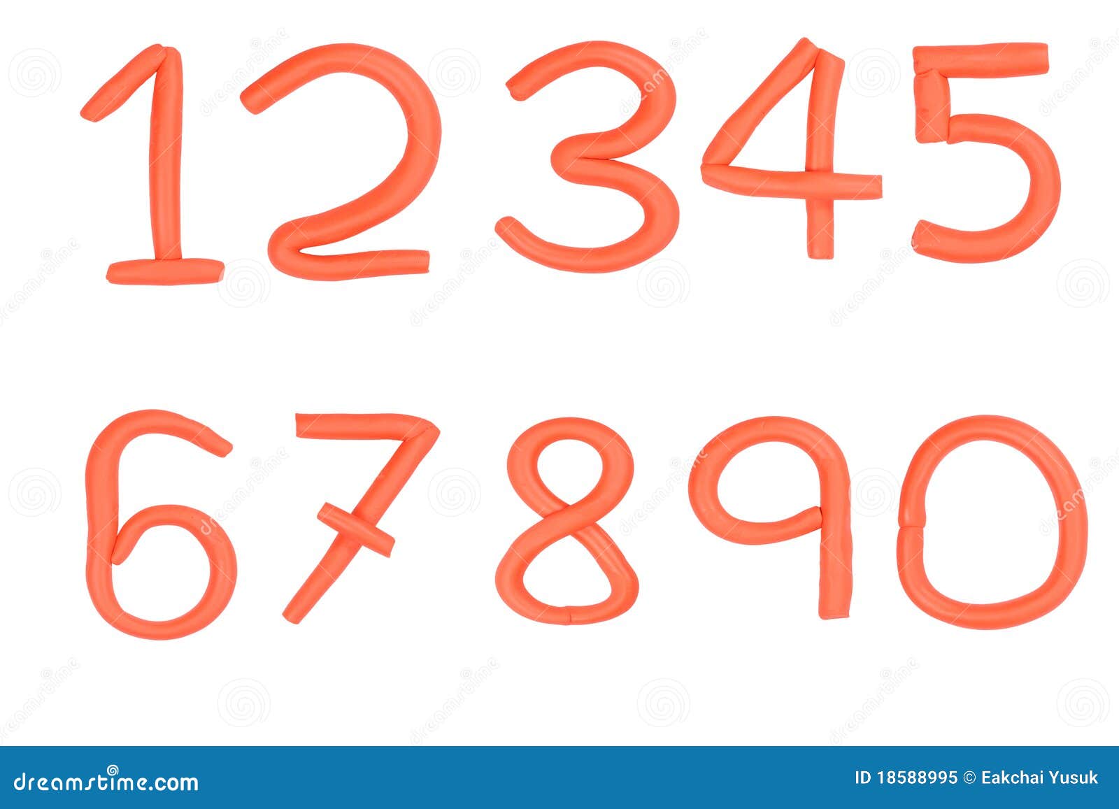 Clay number stock image. Image of isolated, figure, clay - 18588995