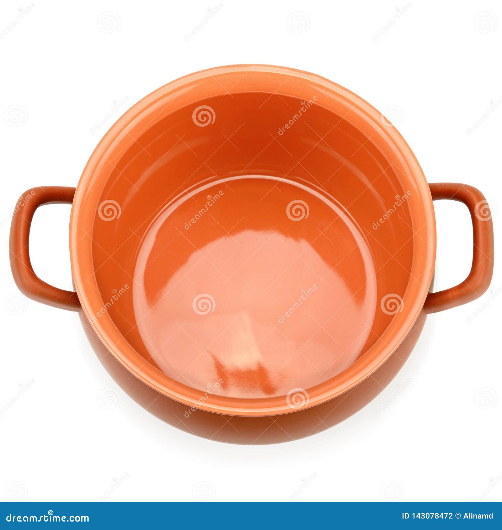 Clay Pan Isolated on White Background. Top View Stock Photo - Image of ...