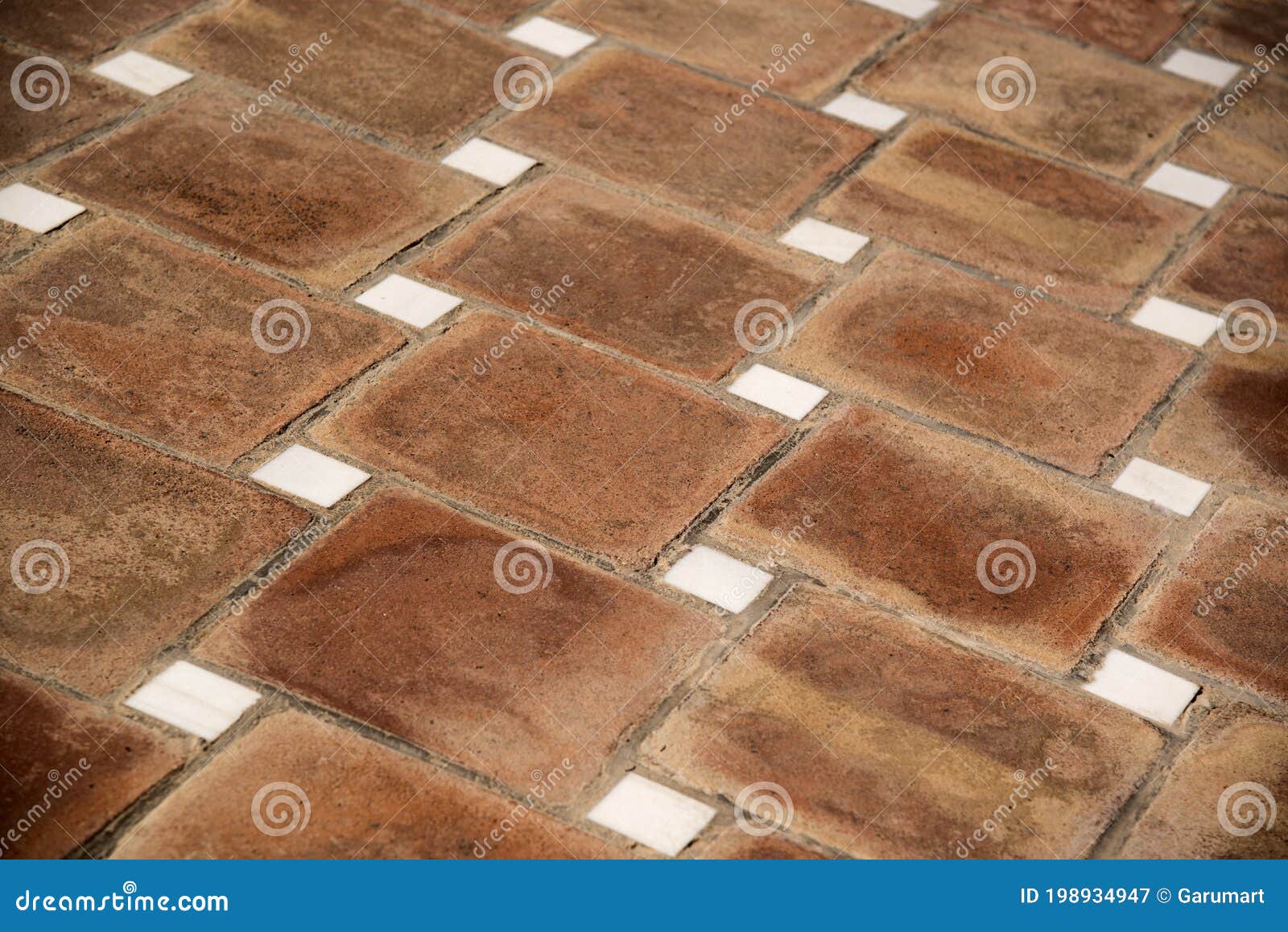 Clay Pavement with Marble Squares Stock Image - Image of aged ...