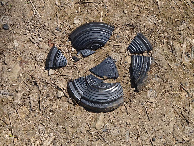 Clay Pigeon Target Smashed stock photo. Image of clay - 144767172