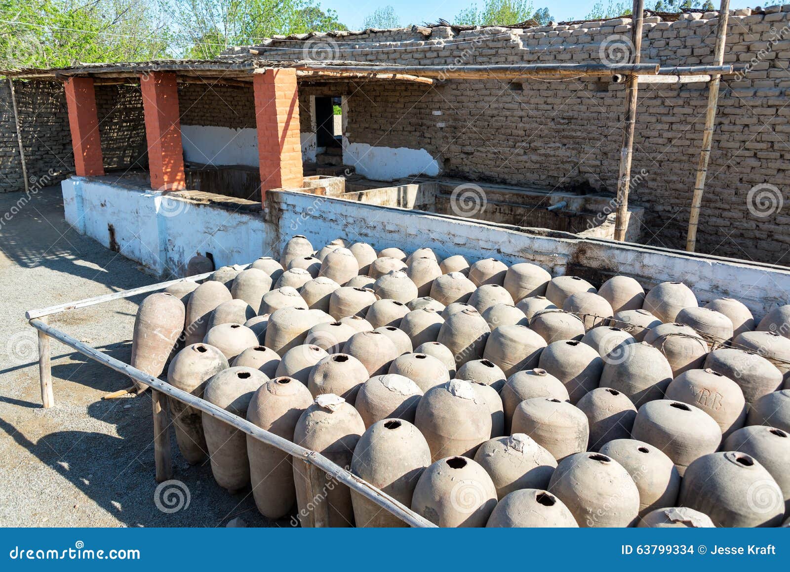 Clay Pisco Jars stock photo. Image of amphora, architecture - 63799334
