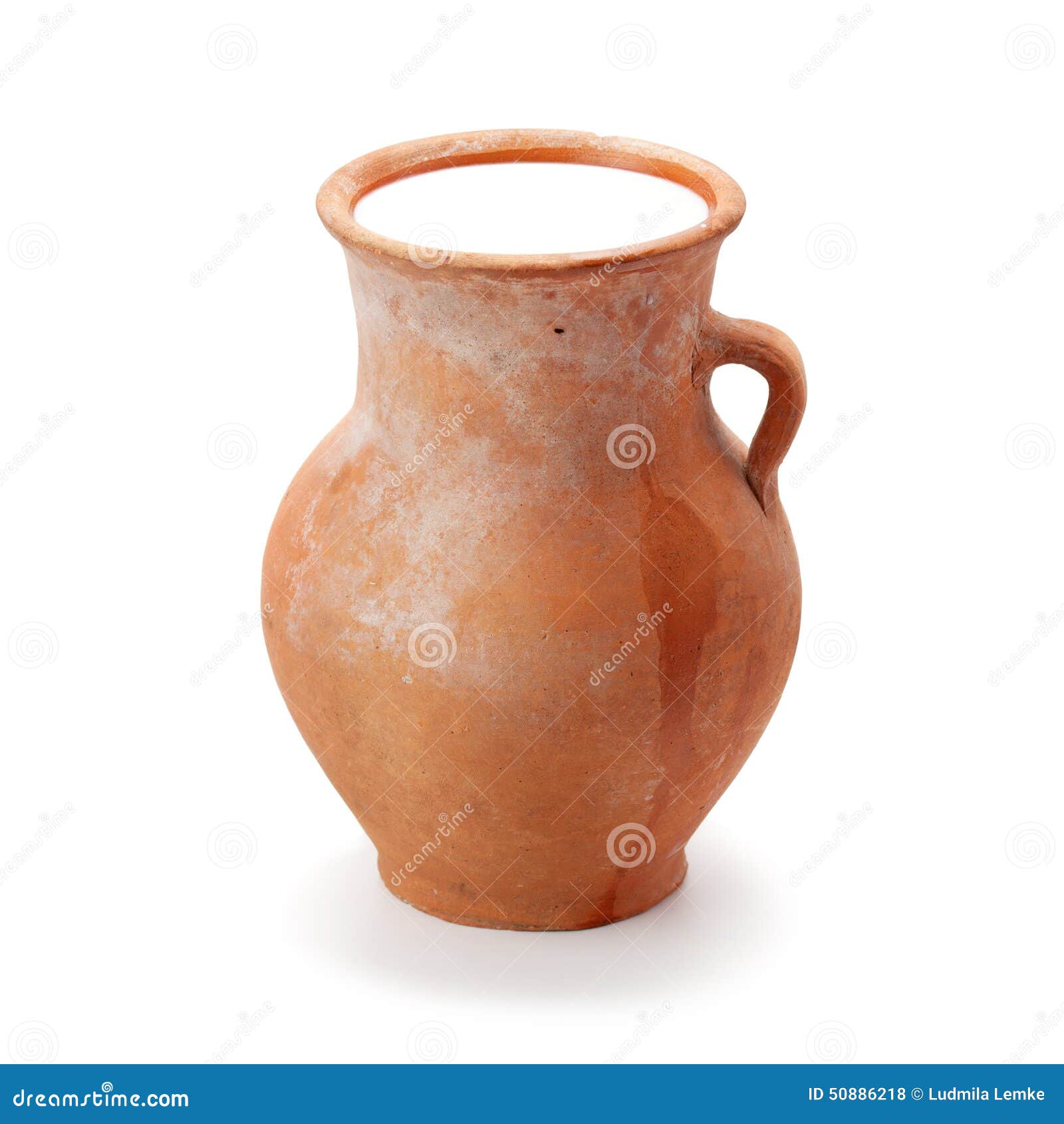 Clay Pitcher Filled with Milk Stock Photo - Image of natural, food ...