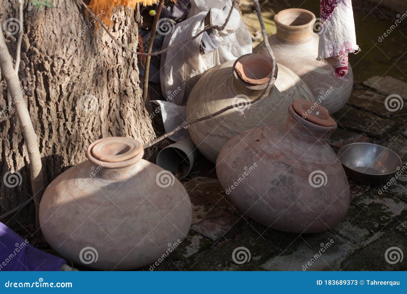Clay pitcher pot stock image. Image of sculpture, statue - 183689373