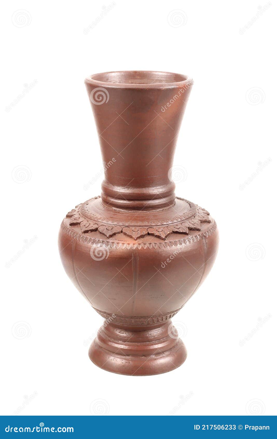 Clay Pitcher Pot Isolated on White Background Stock Image - Image of ...