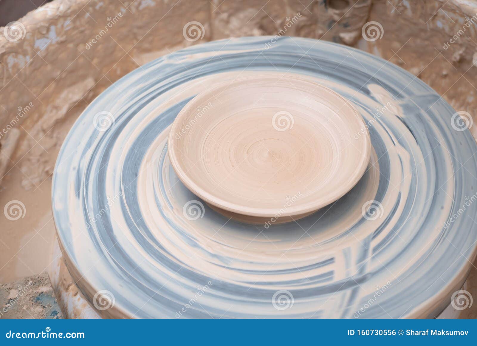 Clay Plate Rotating on the Pottery Wheel Stock Photo - Image of pottery ...