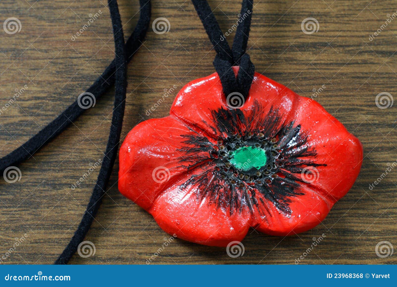 Clay Poppy Pendent Handmade Stock Photo - Image of jewelry, lady: 23968368