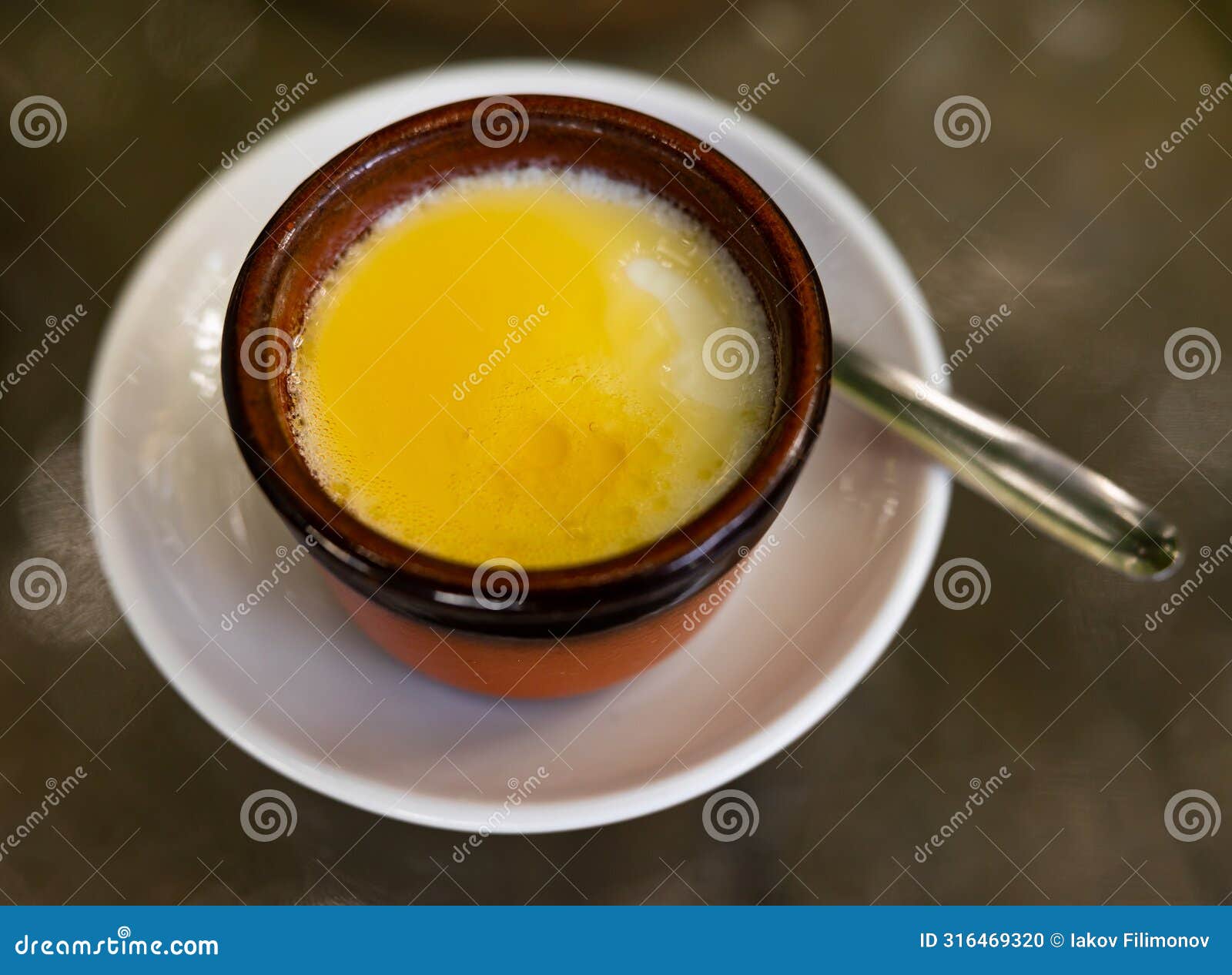 Clay Pot Contains Fermented Milk Curd with Honey Stock Photo - Image of ...