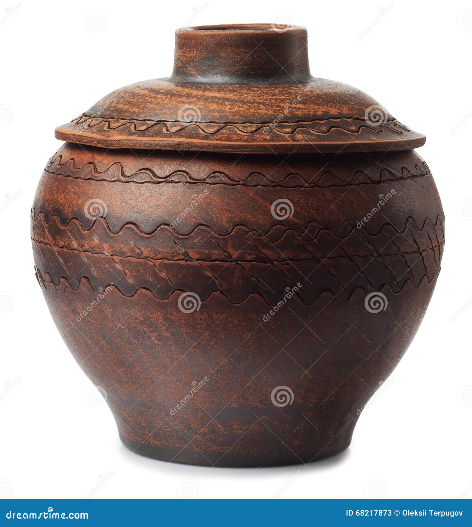 Clay Pot for Cooking Isolated on White Stock Image - Image of simple ...
