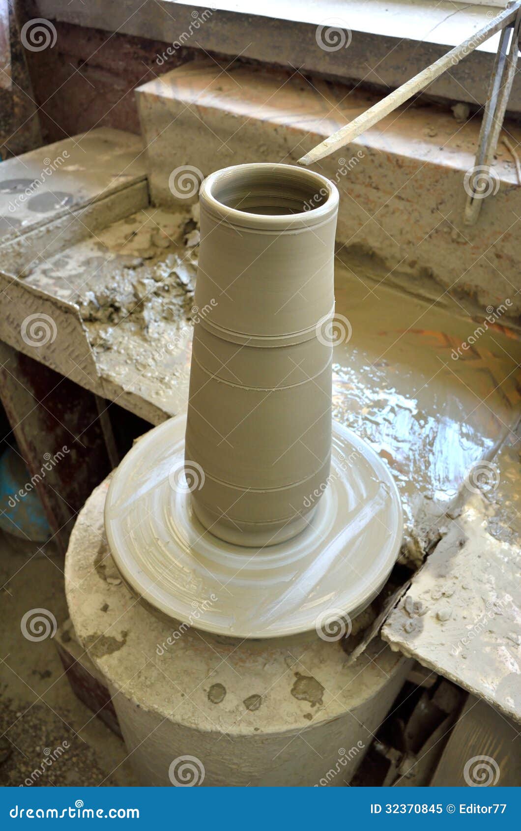 Clay pot details stock image. Image of product, spinning - 32370845