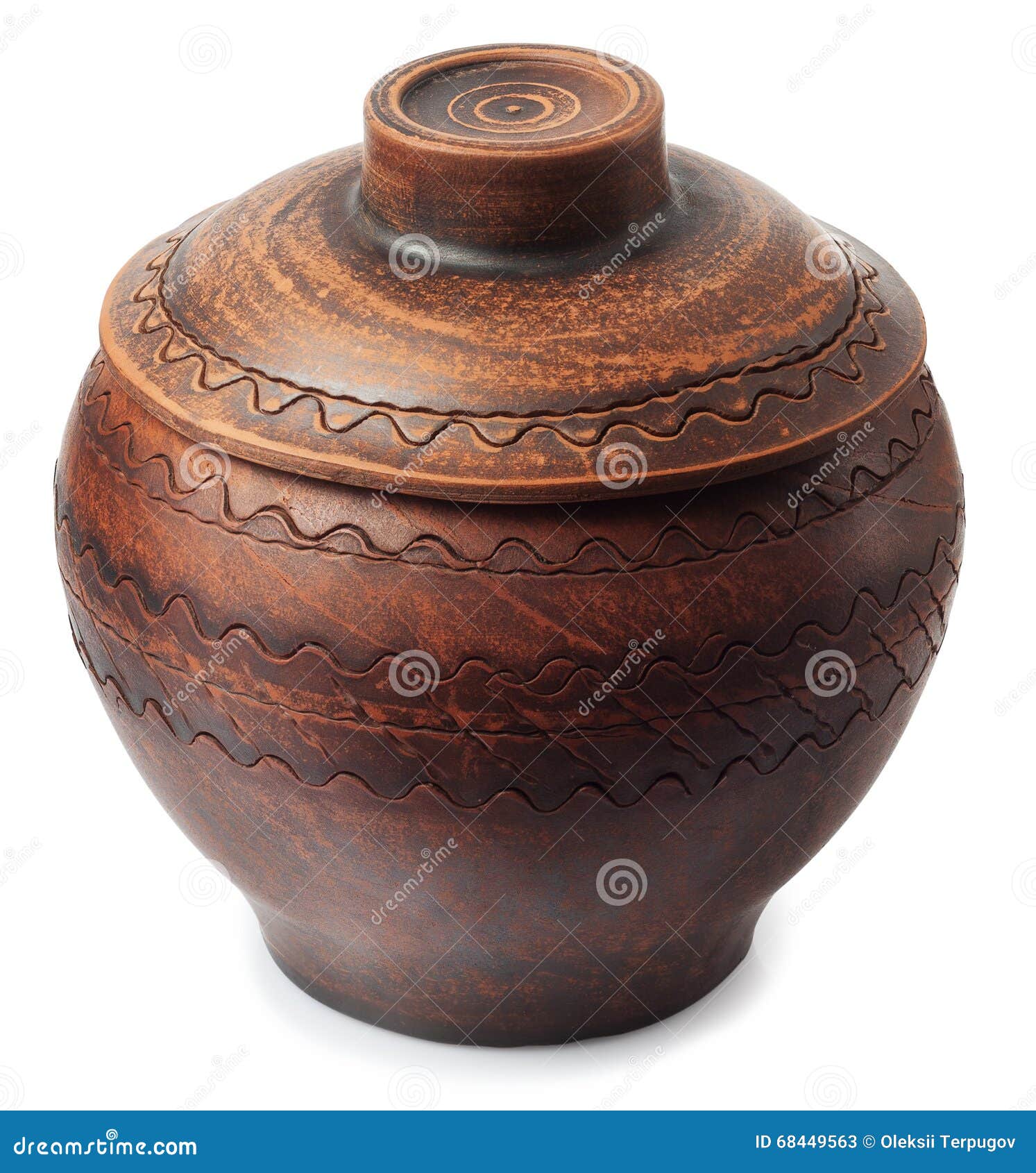 Clay Pot Isolated on White Background Stock Image - Image of stoneware ...