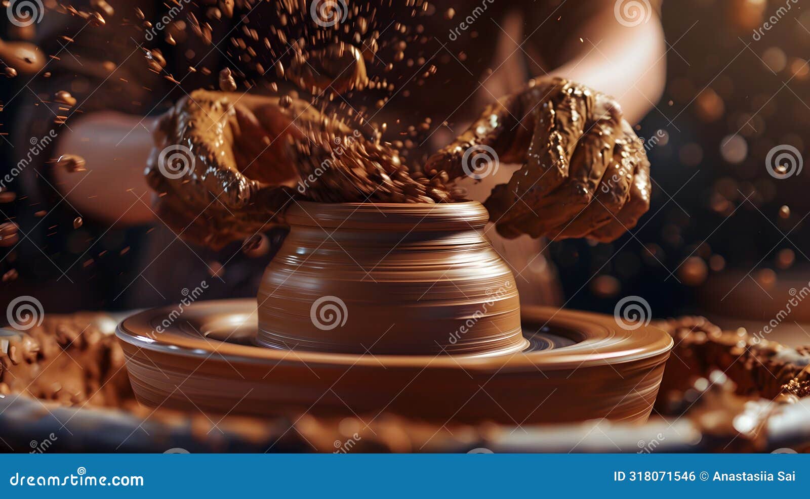 Clay Pot Modeling, Close-Up Hands Stock Photo - Image of artist, hand ...