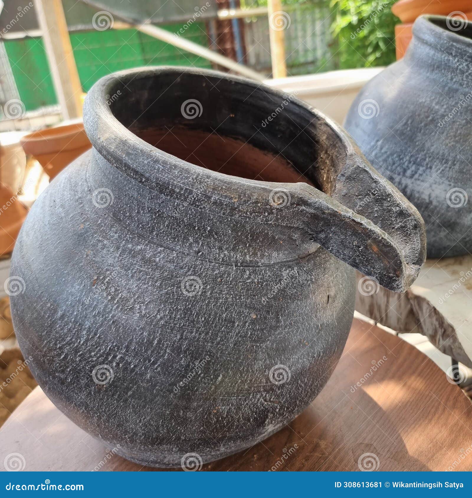 Clay pot pools decoration stock image. Image of pools - 308613681