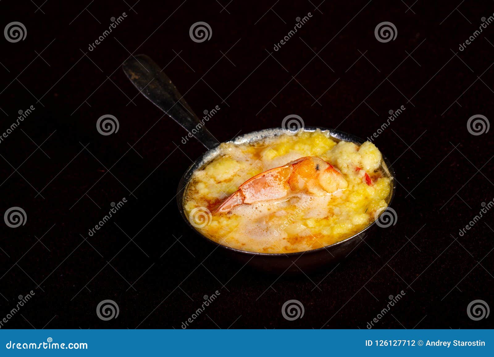 Clay pot with prawn stock photo. Image of soup, curry - 126127712