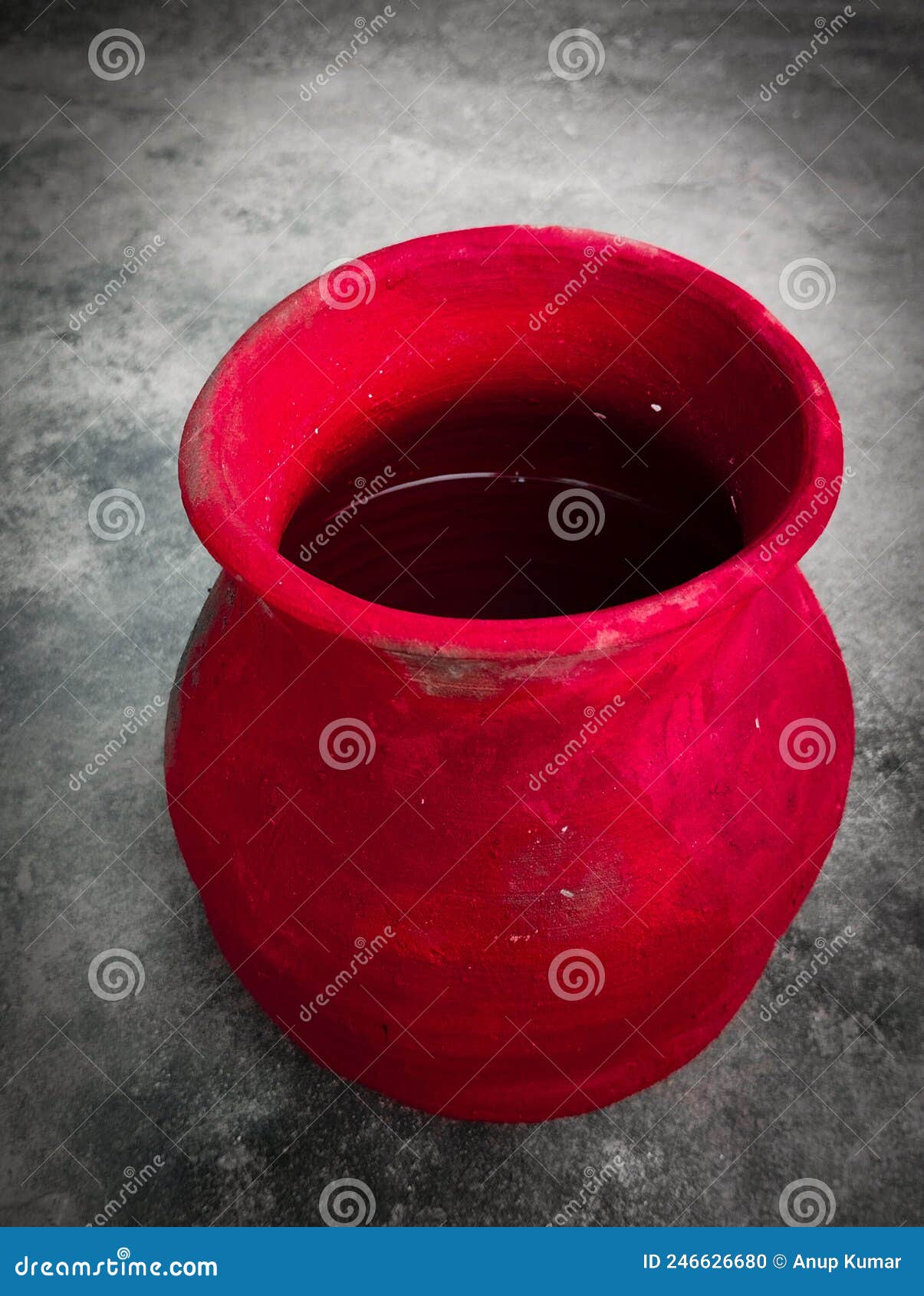 Clay Pot in Red Color with Water Stock Photo - Image of food, color ...