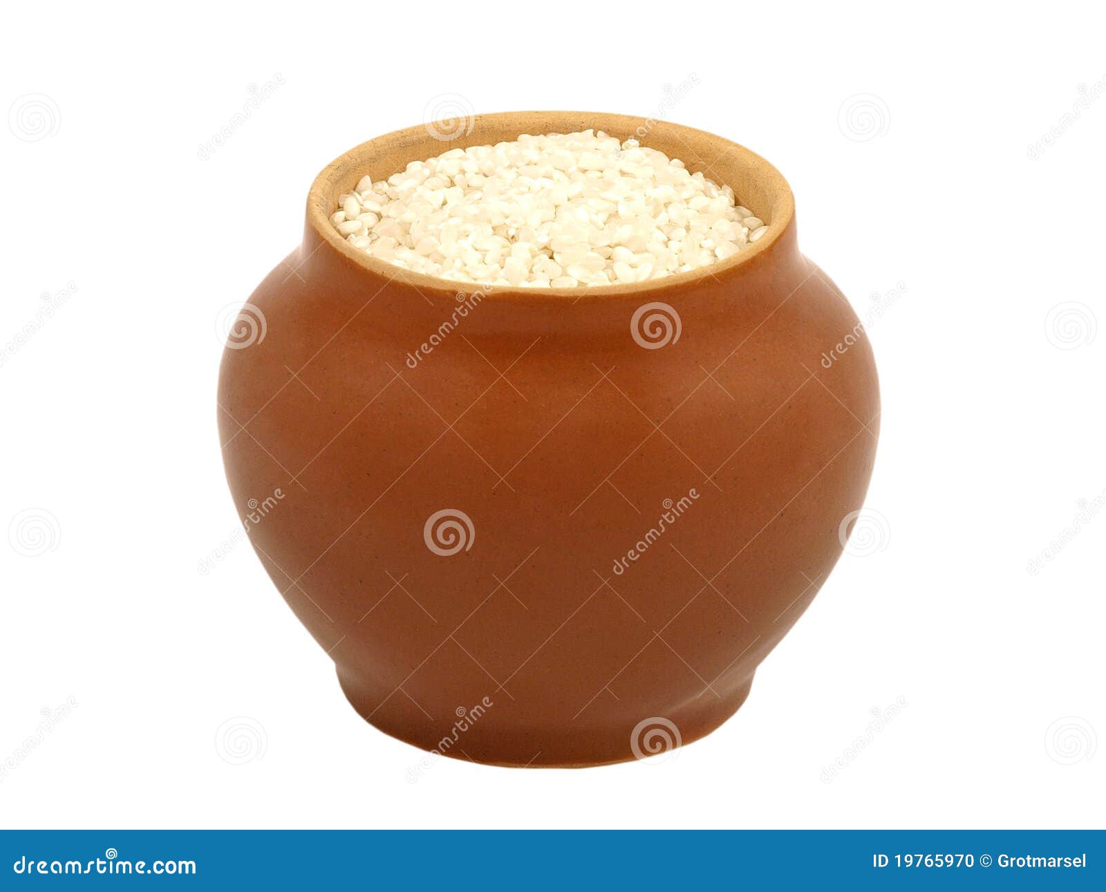 Clay pot with rice. stock photo. Image of closeup, isolated - 19765970