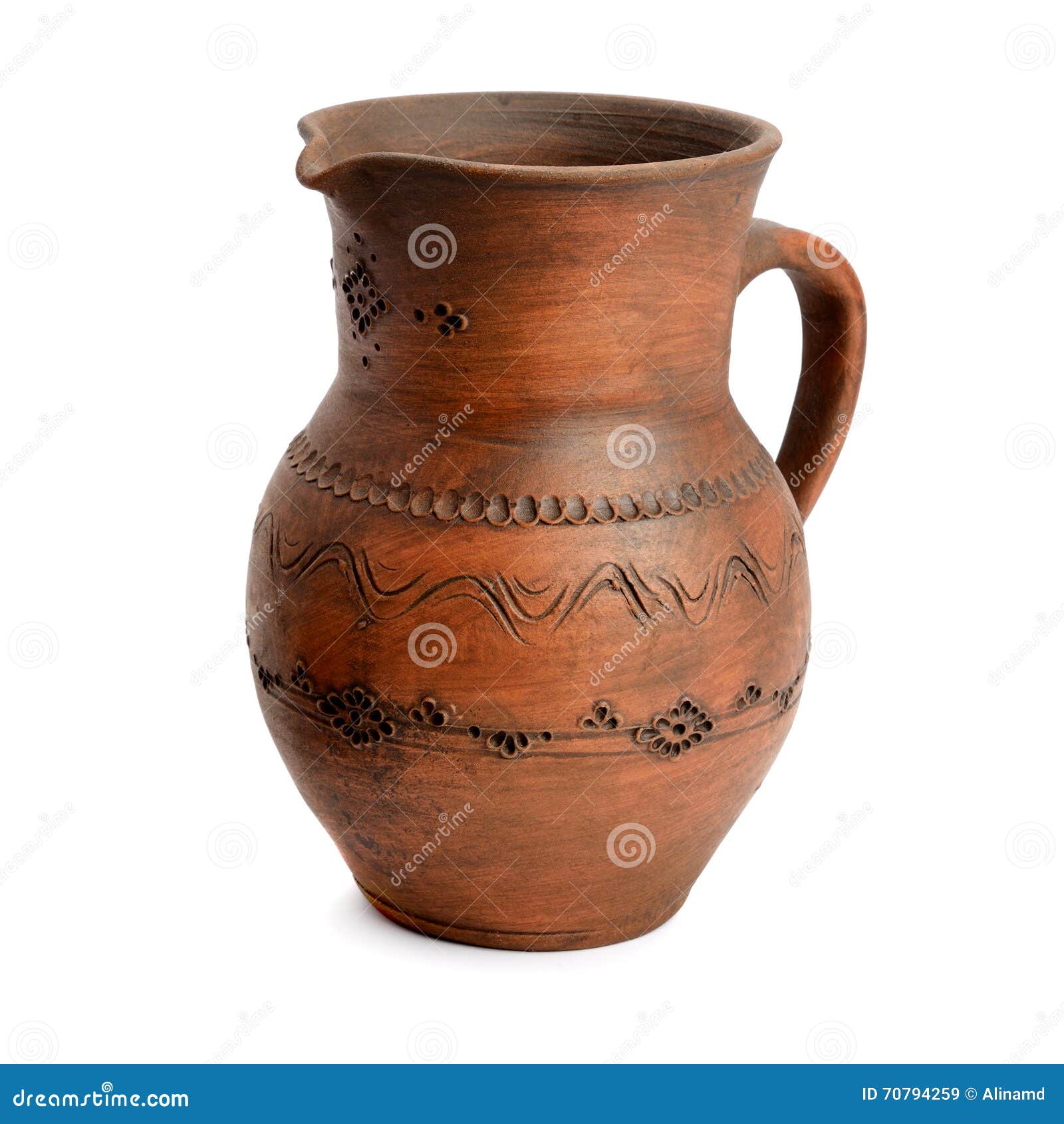 Clay Pot on White Background Stock Image - Image of ceramics ...