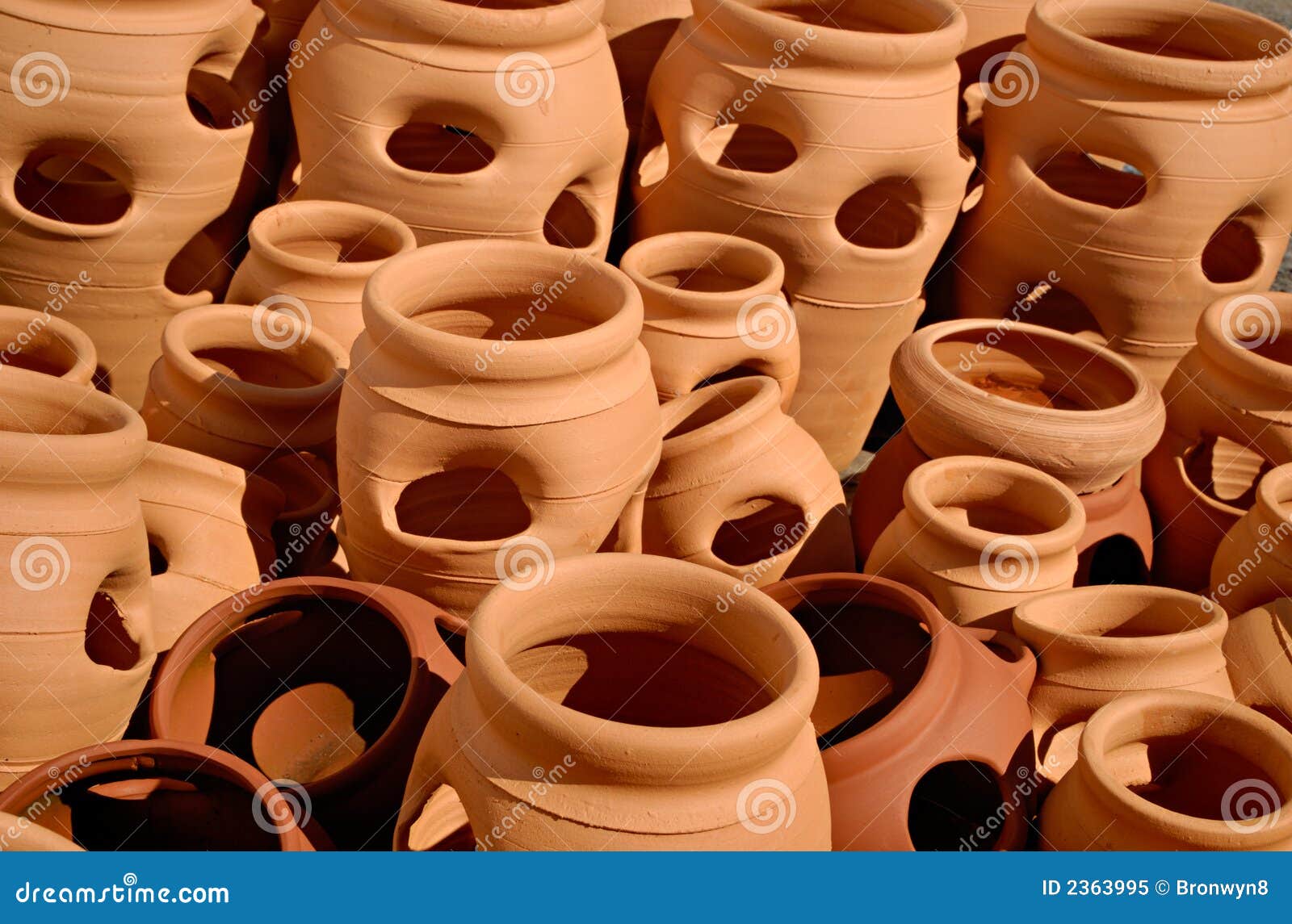 Clay Pots stock image. Image of closeup, rings, holes - 2363995