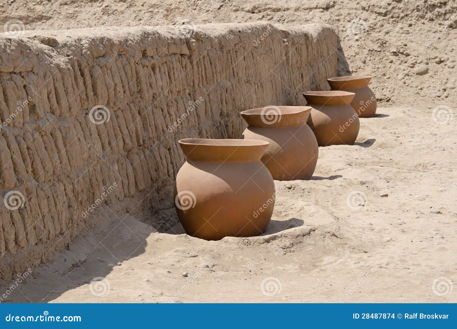 Clay Pots at Huaca Pucllana, Lima, Peru Stock Photo - Image of ...
