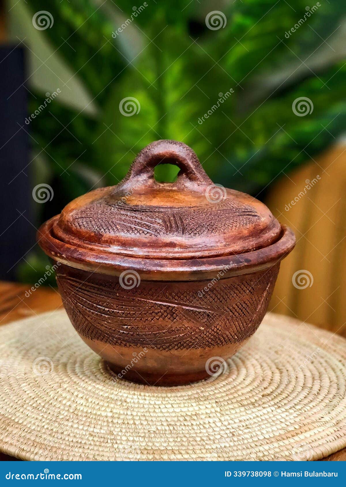 Clay Pots Made by Africans are Used As Table Decorations. Stock Photo ...