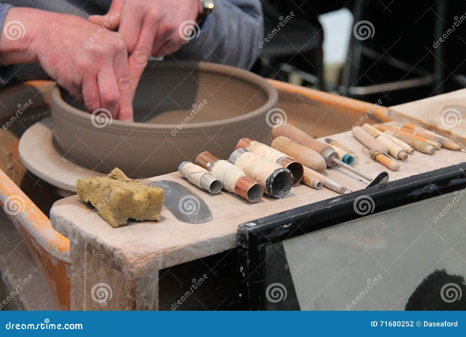 Clay Potter. stock photo. Image of manufacture, spin - 71680252