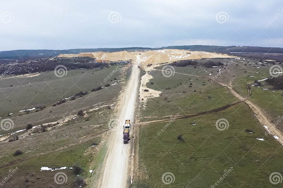 Clay Quarry, Top View. Clay Mining in Quarry Stock Photo - Image of ...