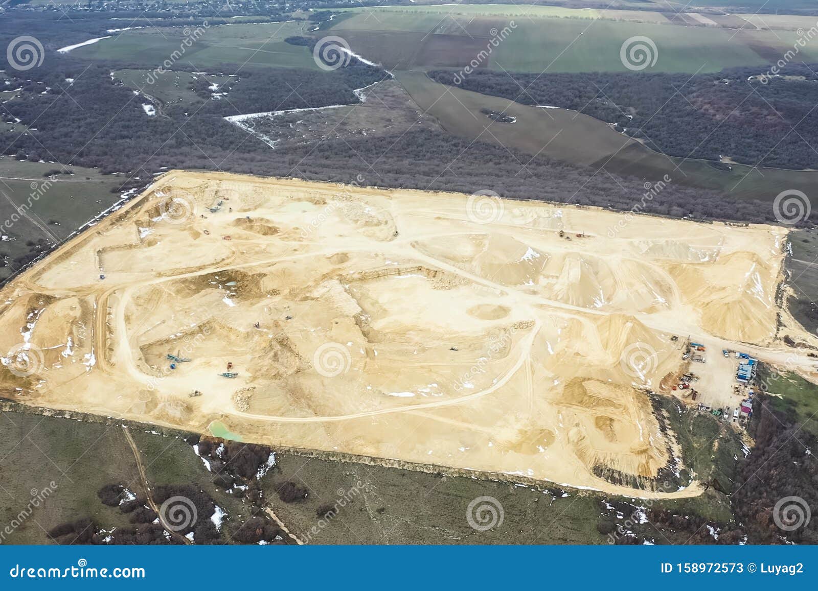 Clay Quarry, Top View. Clay Mining in Quarry Stock Image - Image of ...