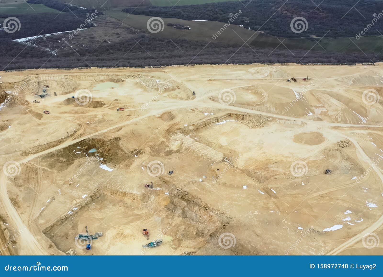 Clay Quarry, Top View. Clay Mining in Quarry Stock Photo - Image of ...