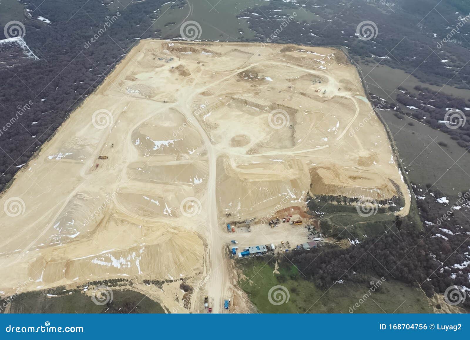 Clay Quarry, Top View. Clay Mining in Quarry Stock Photo - Image of ...