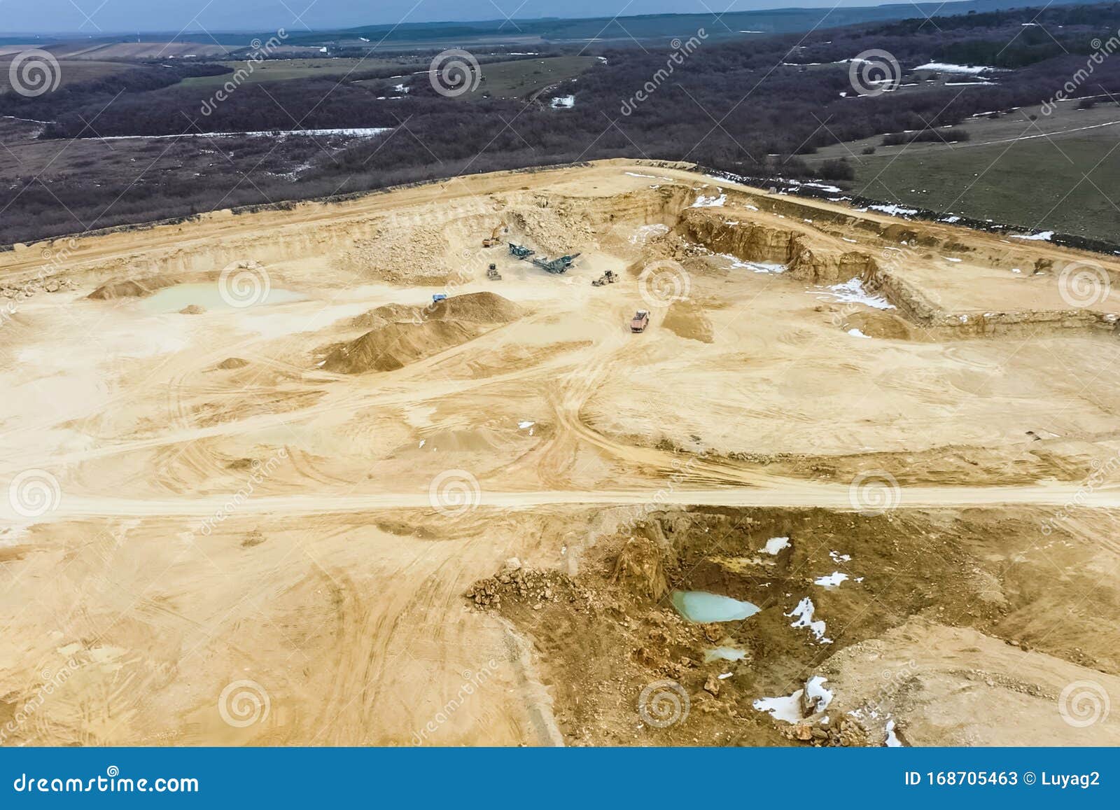 Clay Quarry, Top View. Clay Mining in Quarry Stock Image - Image of ...