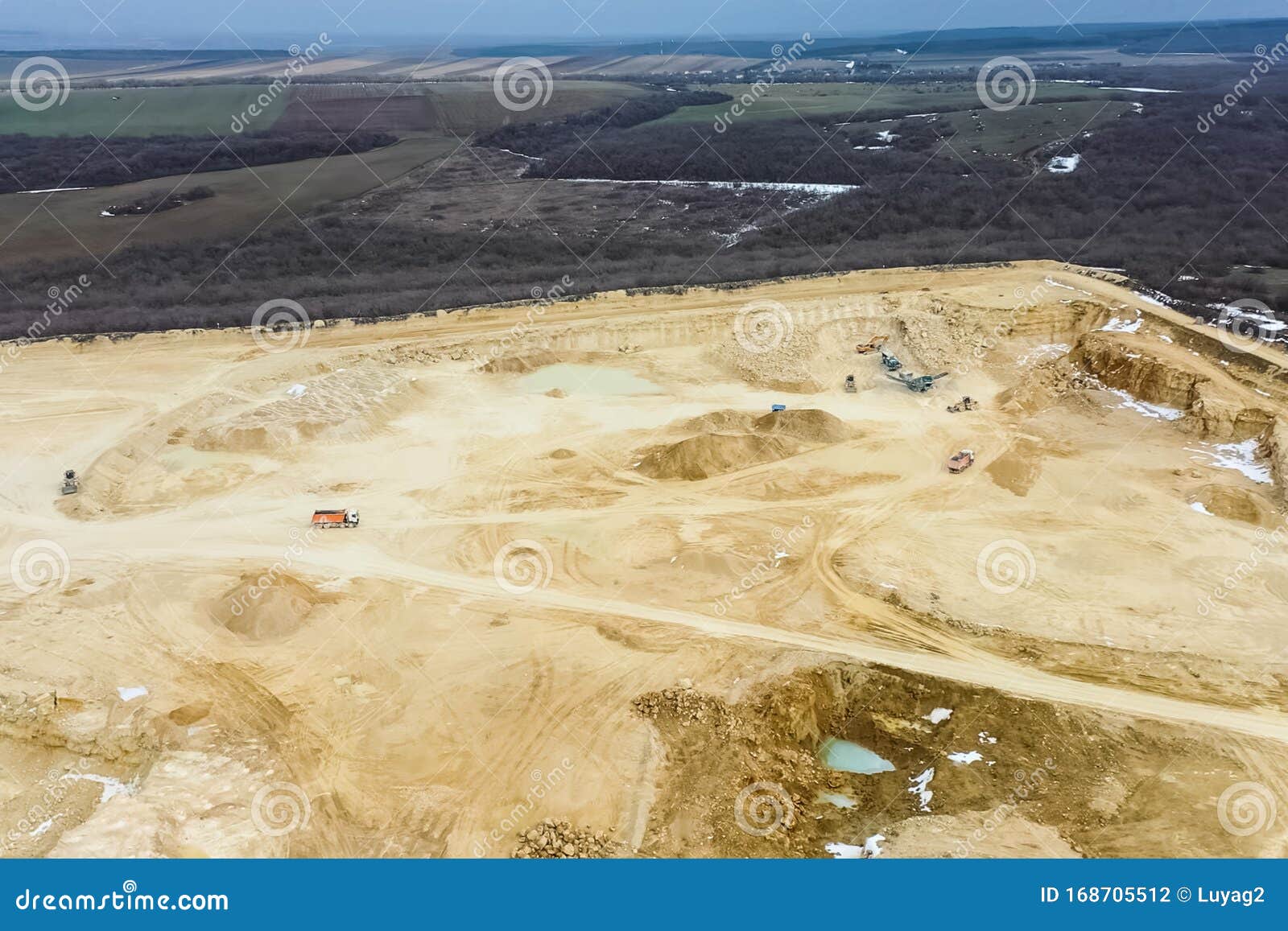 Clay Quarry, Top View. Clay Mining in Quarry Stock Photo - Image of ...