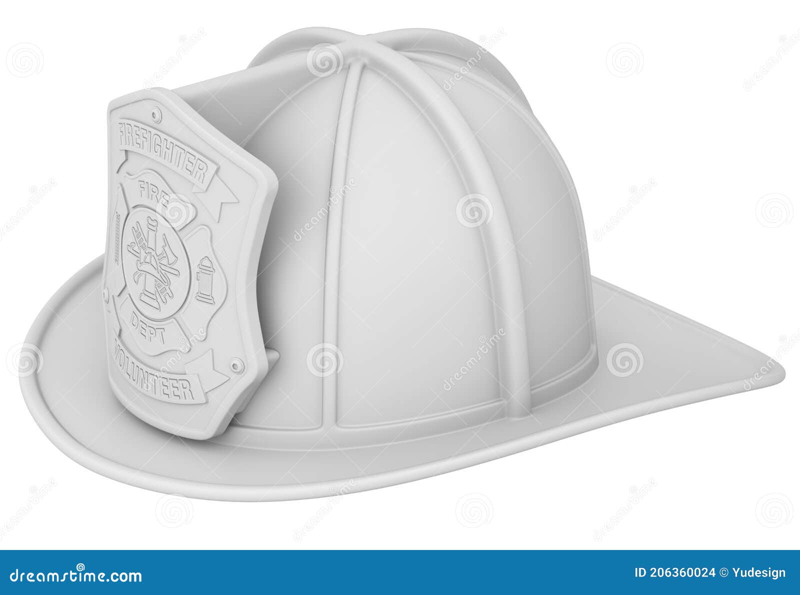 Clay Render of Firefighter Helmet Stock Illustration - Illustration of ...