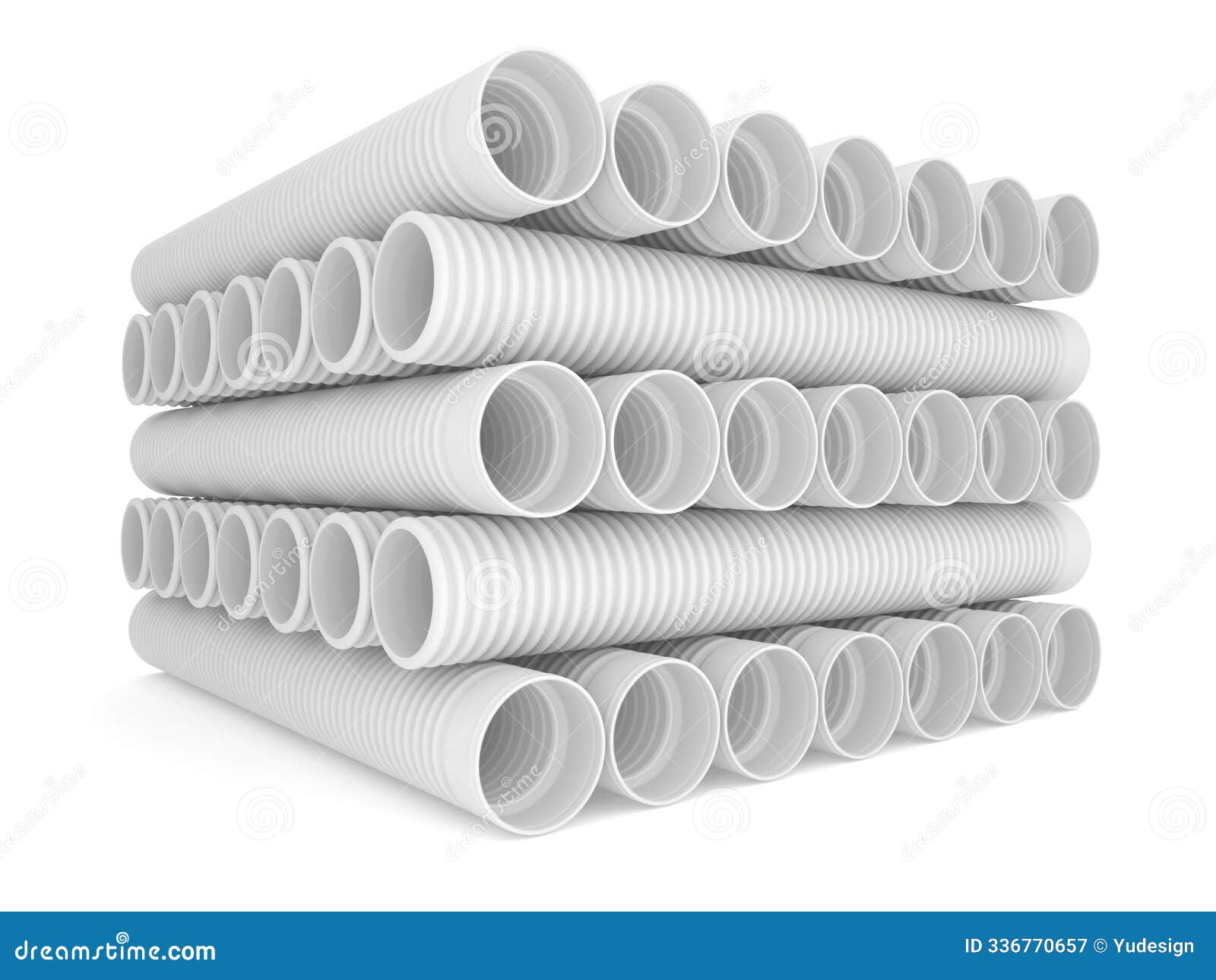 Clay Render of HDPE Corrugated Pipe for Drainage Stock Illustration ...