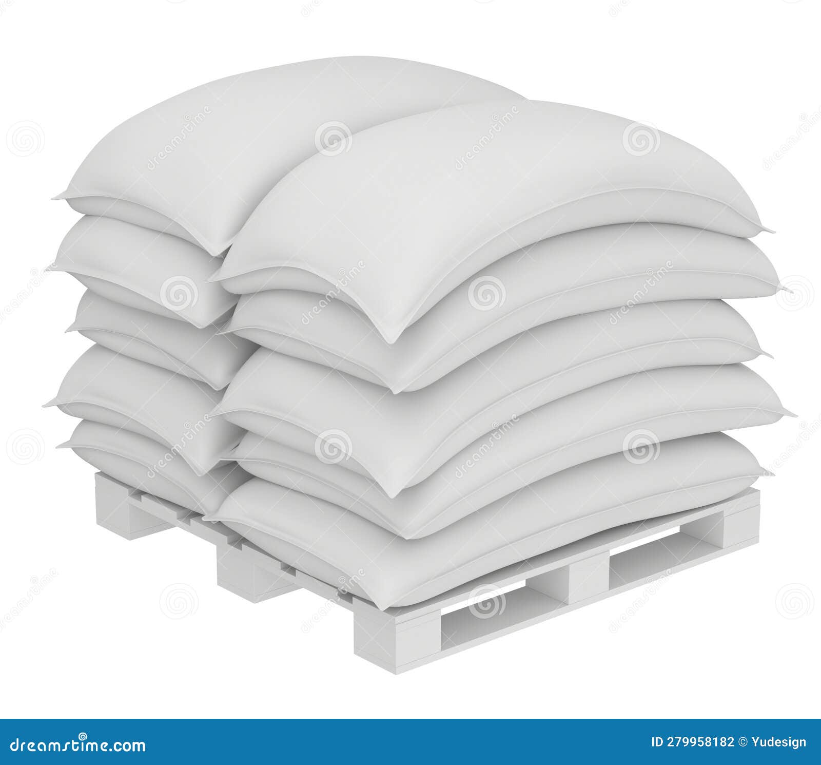 Clay Render of Sacks on the Pallet Stock Illustration - Illustration of ...