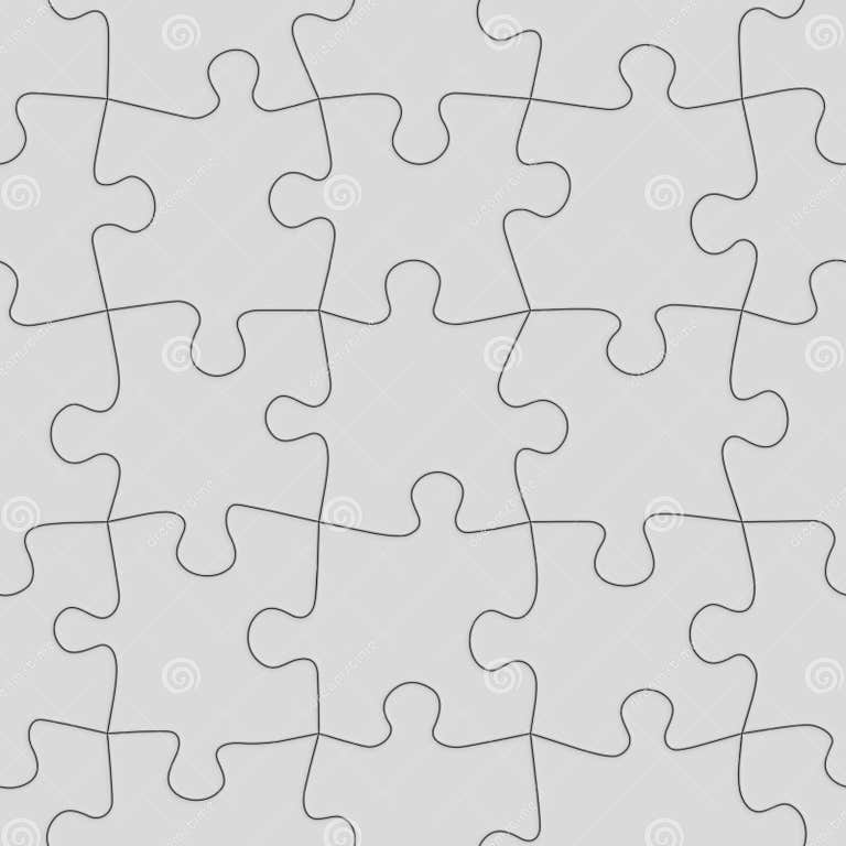 Clay Render of Seamless Repeatable Jigsaw Puzzle Pattern Stock Illustration - Illustration of ...