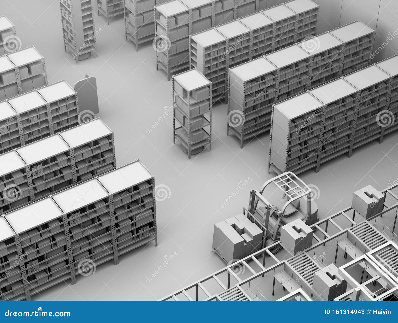 Clay Rendering of Autonomous Mobile Robots Delivering Shelves in ...