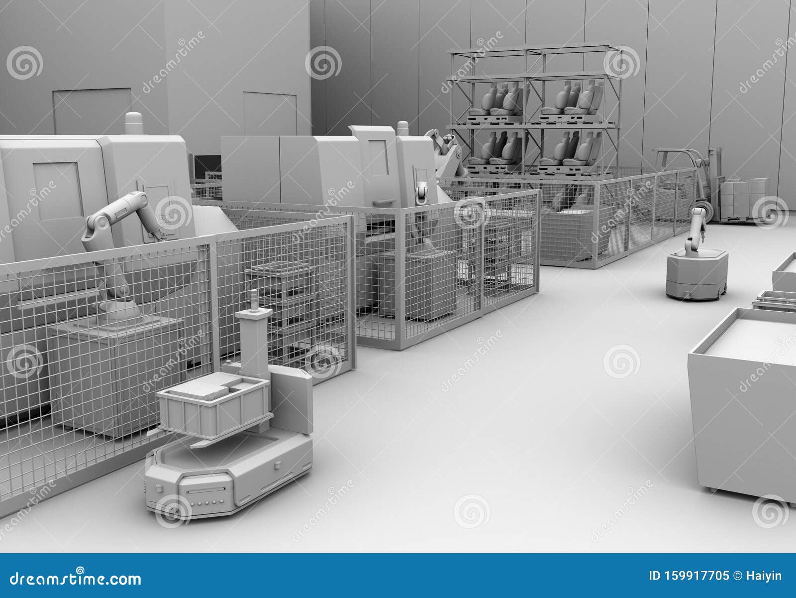 Clay Rendering Of Mobile Robots, Heavy Payload Robot Cell And CNC ...