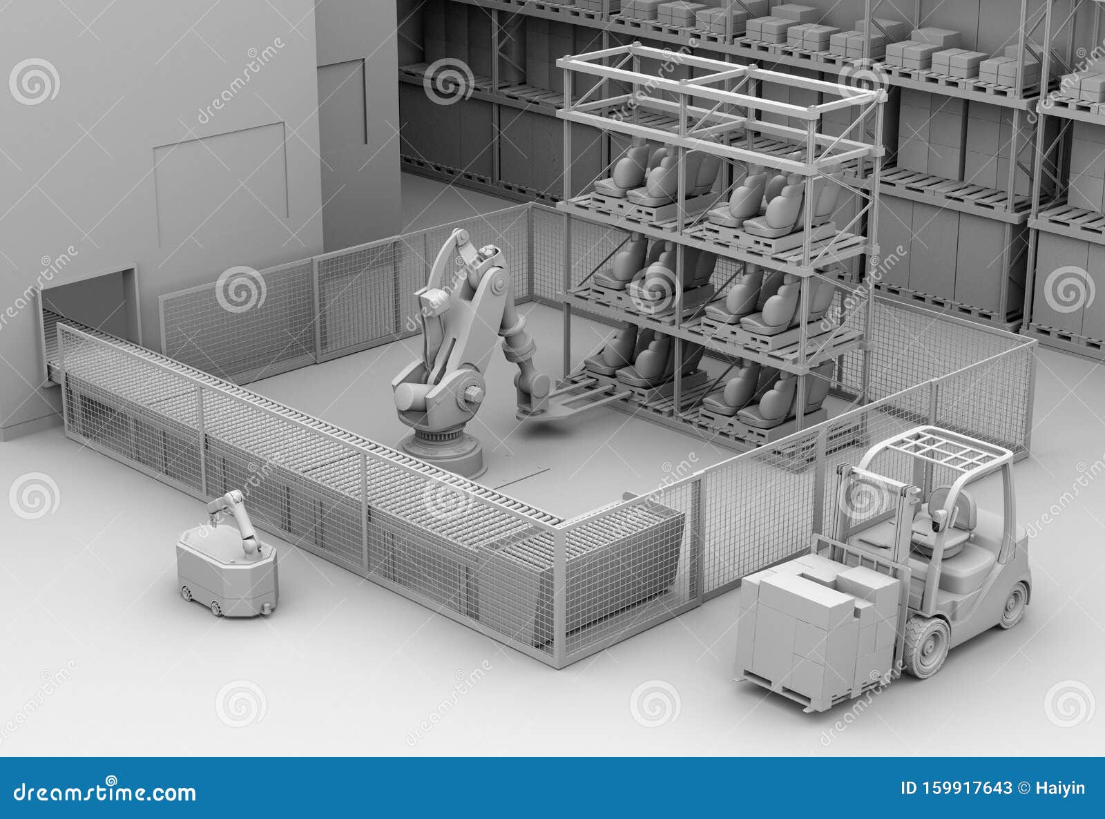 Clay Rendering of Mobile Robots, Heavy Payload Robot Cell and CNC ...