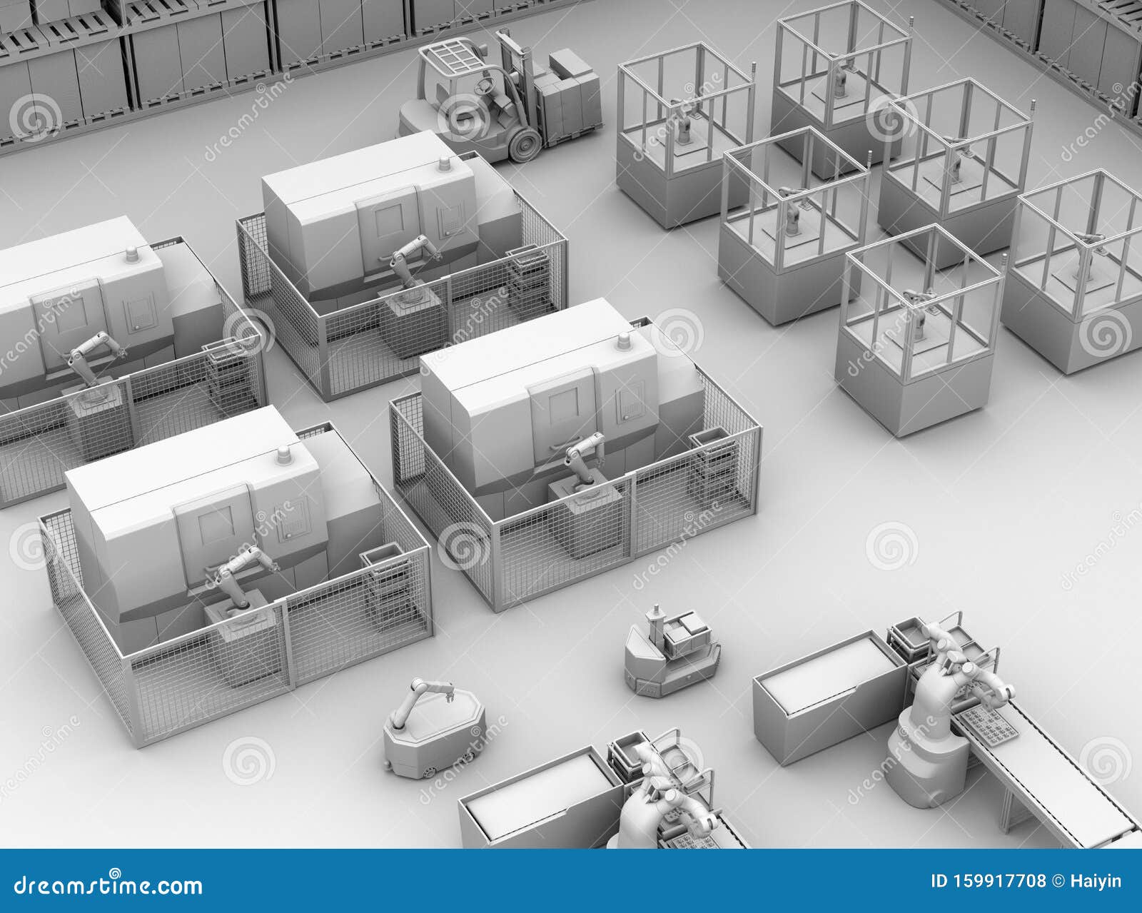 Clay Rendering of Mobile Robots, Heavy Payload Robot Cell and CNC ...